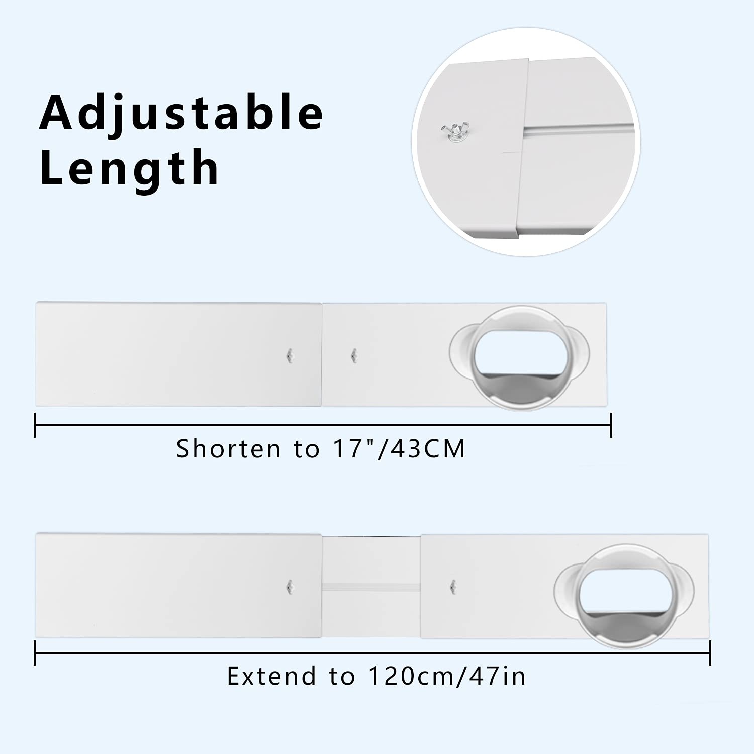 GOZFLVT Portable Air Conditioner Window Vent Kit,Sliding Window Vent Air Conditioner Suitable for Air Conditioner Hose with 5.1 Inches/13cm