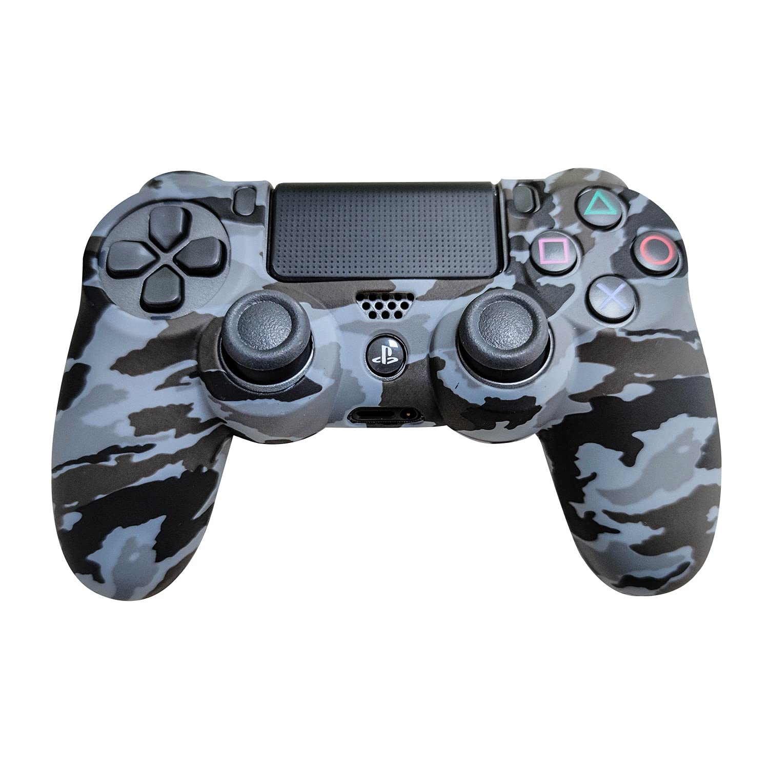 PS4 Controller Skin Shell Anti-Slip Silicone Gaming Grip Cover Protector Case for Sony Playstation 4 Slim PS4 Pro Gamepad Controller Skins with 10 Thumb Grips (Graffiti Grey)