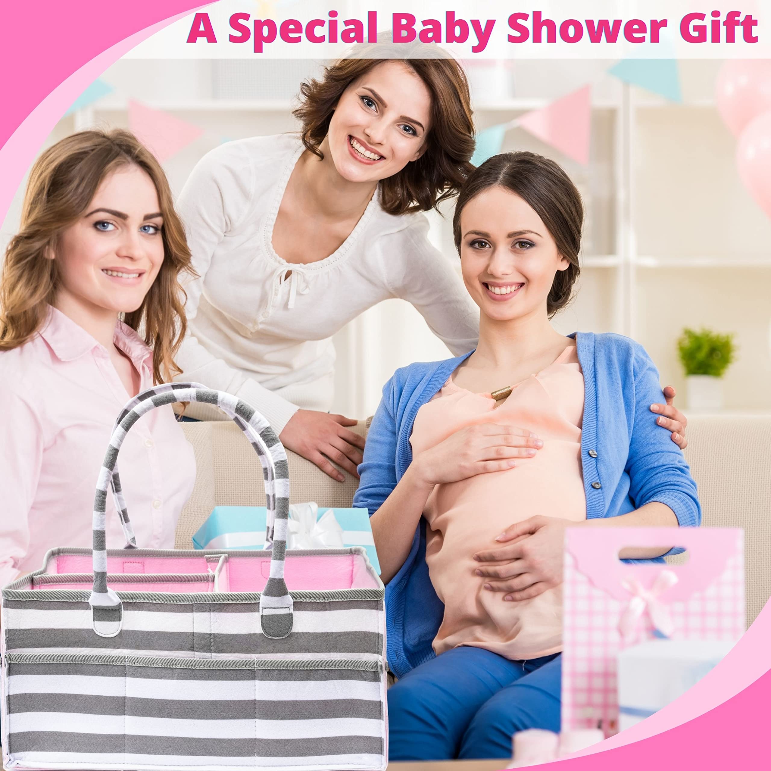 ARABELLA BABY Diaper Caddy Organizer for Boy or Girl - Diaper Caddy Basket for Home, Car or Travel - Removable Inserts, Multiple Pockets, Lightweight and Sturdy - Versatile Carryall to Stay Organized