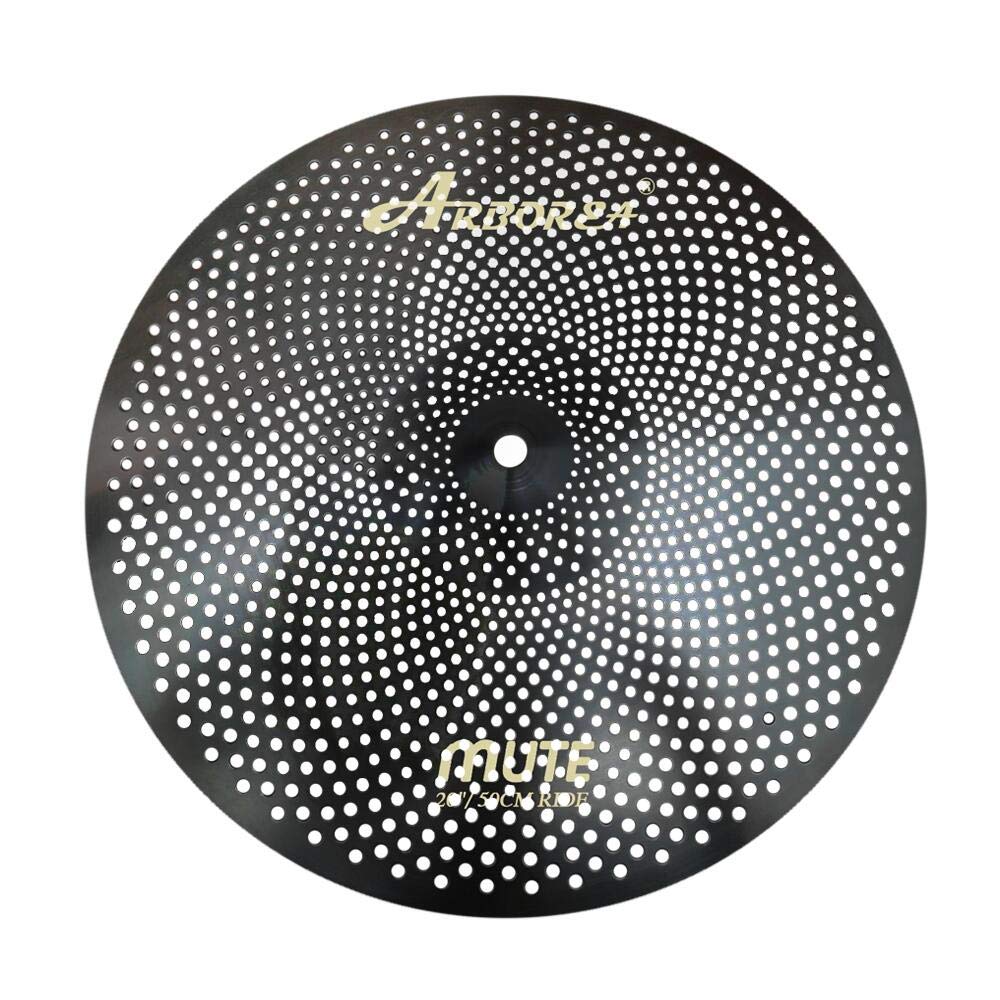 Arborea Low Volume Cymbal Black Mute Cymbal Pack 14"hi-hat+16"crash+18"crash+20"ride 5 Pieces Plus Cymbal Bag Drum Cymbal Practice Cymbal