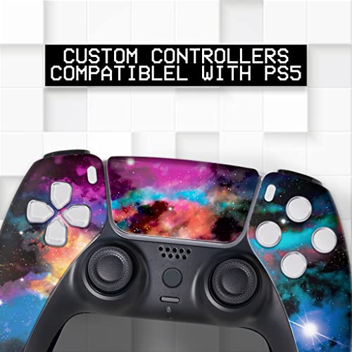BABY CUDDLE BOX Galaxy Custom PS-5 Controller Wireless compatible with Play-Station 5 Console by BCB Controllers | Proudly Customized in USA with Permanent HYDRO-DIP Printing (NOT JUST A SKIN)