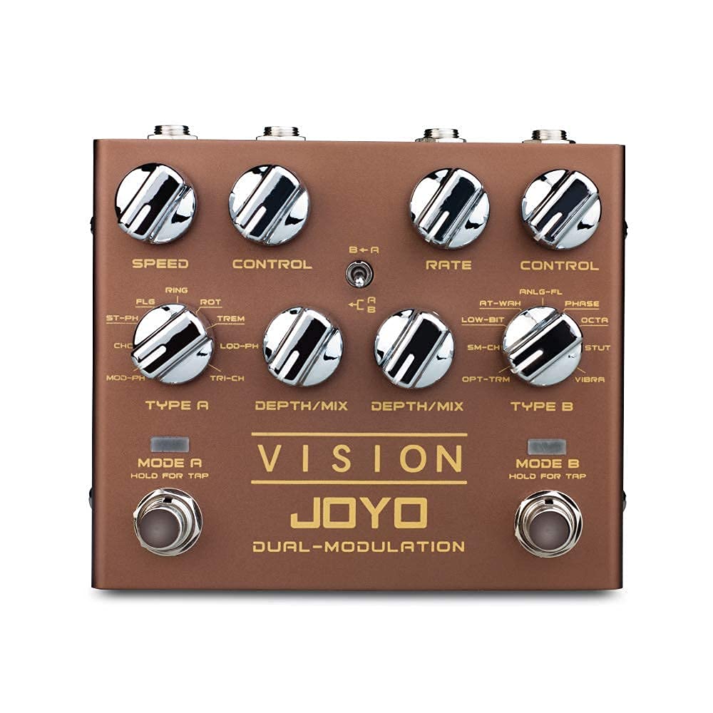 JOYO R-09 Dual Channel Modulation Multi Effects Pedal Bundle with DC 9V Pedal Power Supply (800mA -1A) AC Adapter