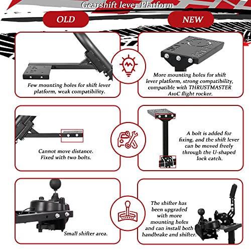 Supllueer Racing Simulator Stand Joystick Mount Accessory for Logitech G27 G29 G920 Pro Thrustmaster Saitek with Bolts 1 Plates, Excludes Gaming Equipment, only for some Wheel Holders