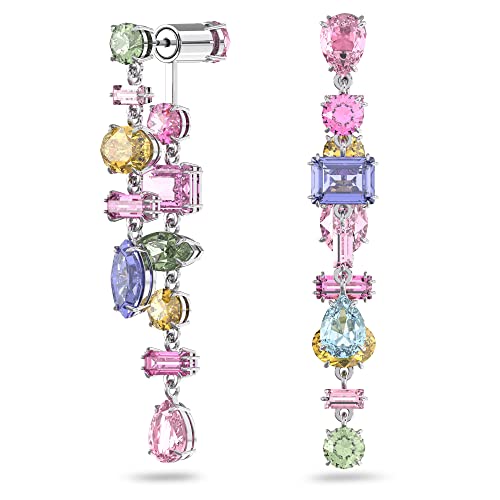 SWAROVSKI Gema drop earrings, Multicolored, Rhodium Finish, Brass