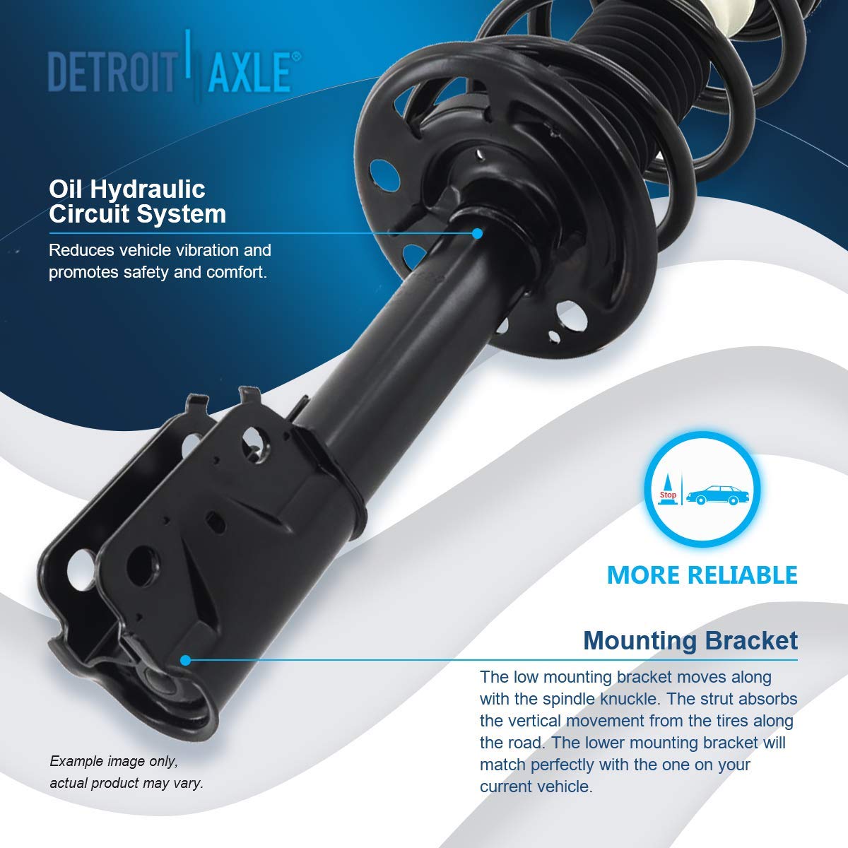 Detroit Axle - Front Struts Sway Bars for FWD 2011 2012 2013 Ford Explorer Complete 2 Struts with Coil Spring 2 Front Sway Bar Links Replacement Quick Install Ready Struts Shocks Assembly