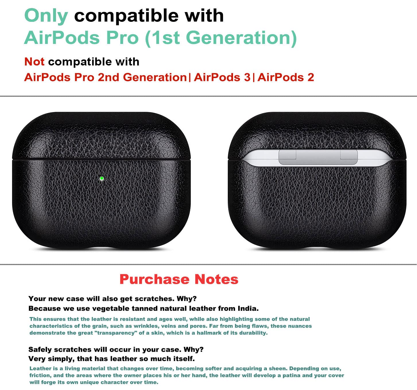 Haobobro Handcrafted for AirPods Pro 2 Leather Case Cover | Not for AirPods Pro (1st Gen) - Top Grain Leather AirPods Pro 2nd Generation Case | Soft Microfiber Cloth Lining Cushion - Brown