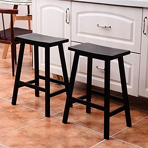 LLAMN 2pcs Pine Wood Saddle Seat Bar Stool Spa Tattoo Massage Salon Furniture