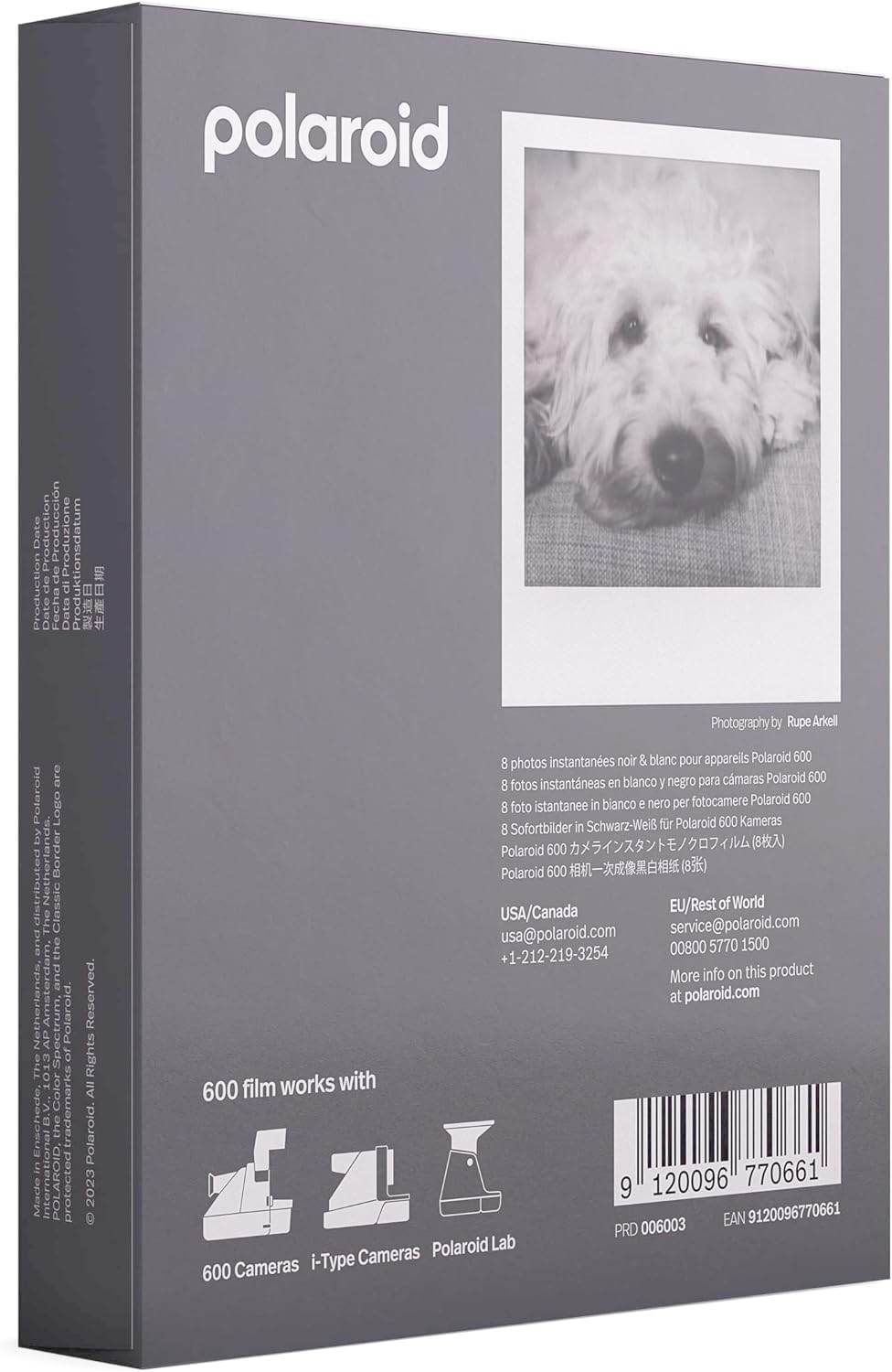 Polaroid Originals Black & White Instant Film, B&W Film for i-Type Cameras 5 Pack Bundle with a Cleaning Cloth