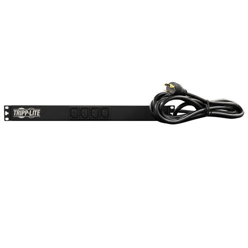 Tripp Lite Basic PDU, 14 Outlets (12 C13, 2 C19), 208/240V, NEMA L6-20P Input, 3.3/3.8kW, 15 ft. Cord, 1U Rack-Mount Single-Phase PDU (PDUH20HVL6), Black