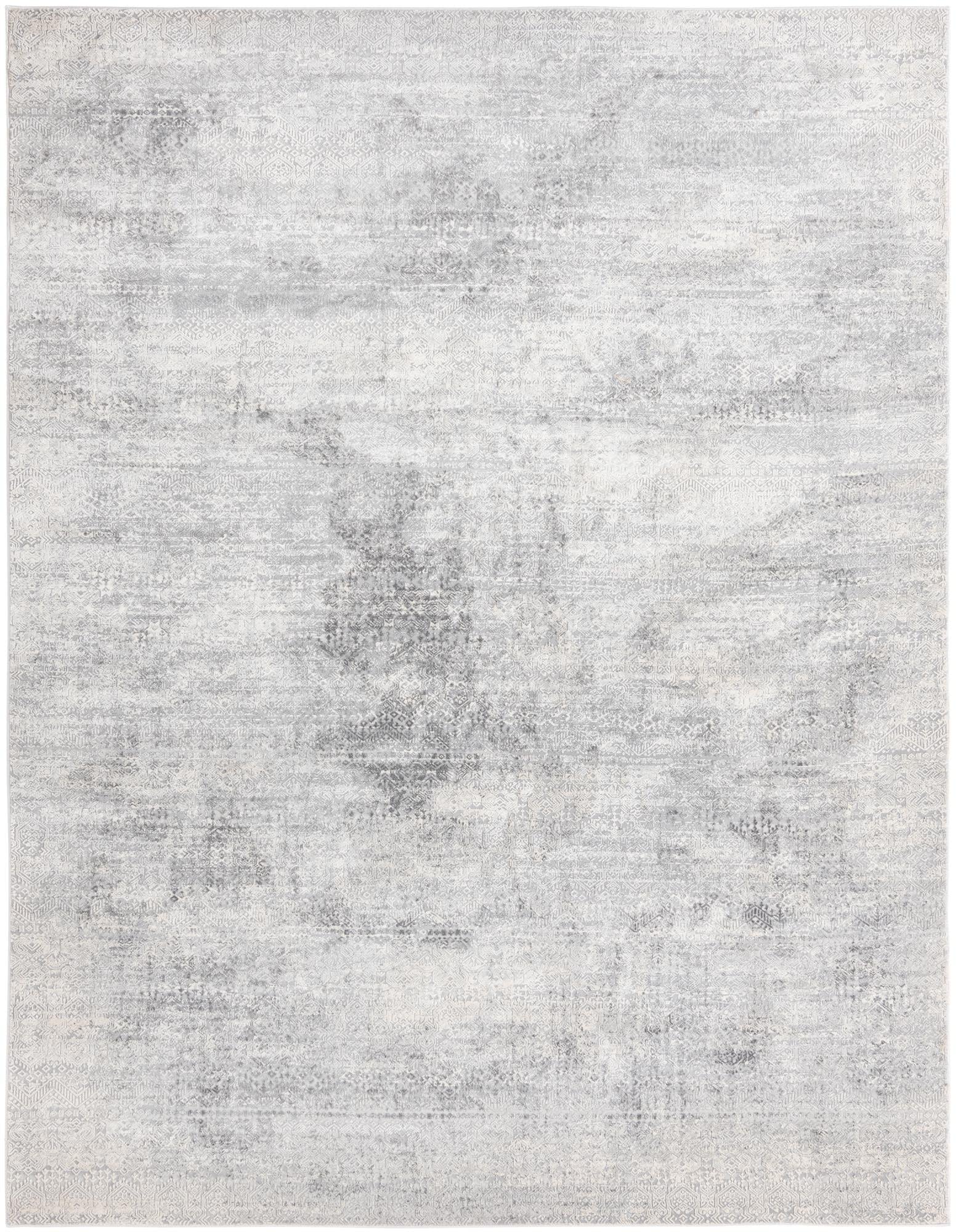 Unique Loom Finsbury Collection Area Rug - Sarah (9' x 12' Rectangle, Gray/ Ivory)