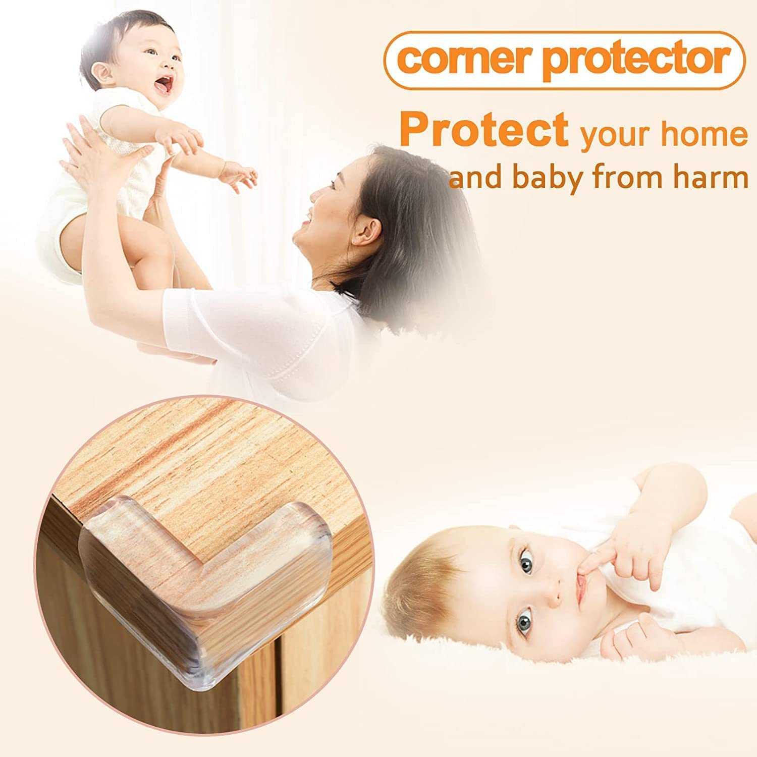 Revolution Studio Corner Protector for Baby, Baby Proof Bumpers & Cushion to Cover Sharp Furniture & Table Edges - Clear and Transparent