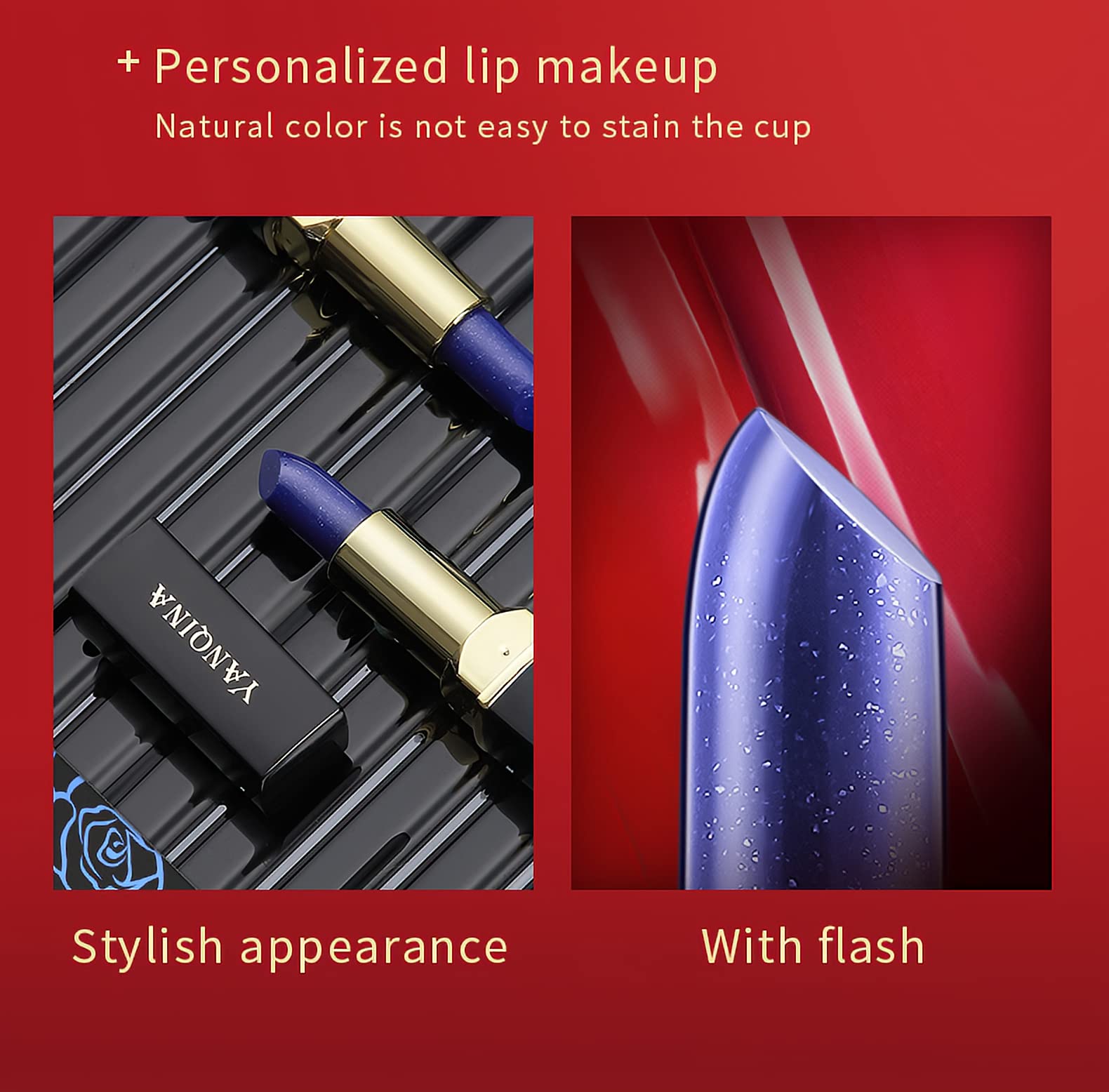 MULPG Color Changing Lipstick,Blue Lipstick that Turns Pink,Natural Moisturizing Color Lip Stain,Long Lasting Waterproof Ph Lipstick for Women(3PCS)