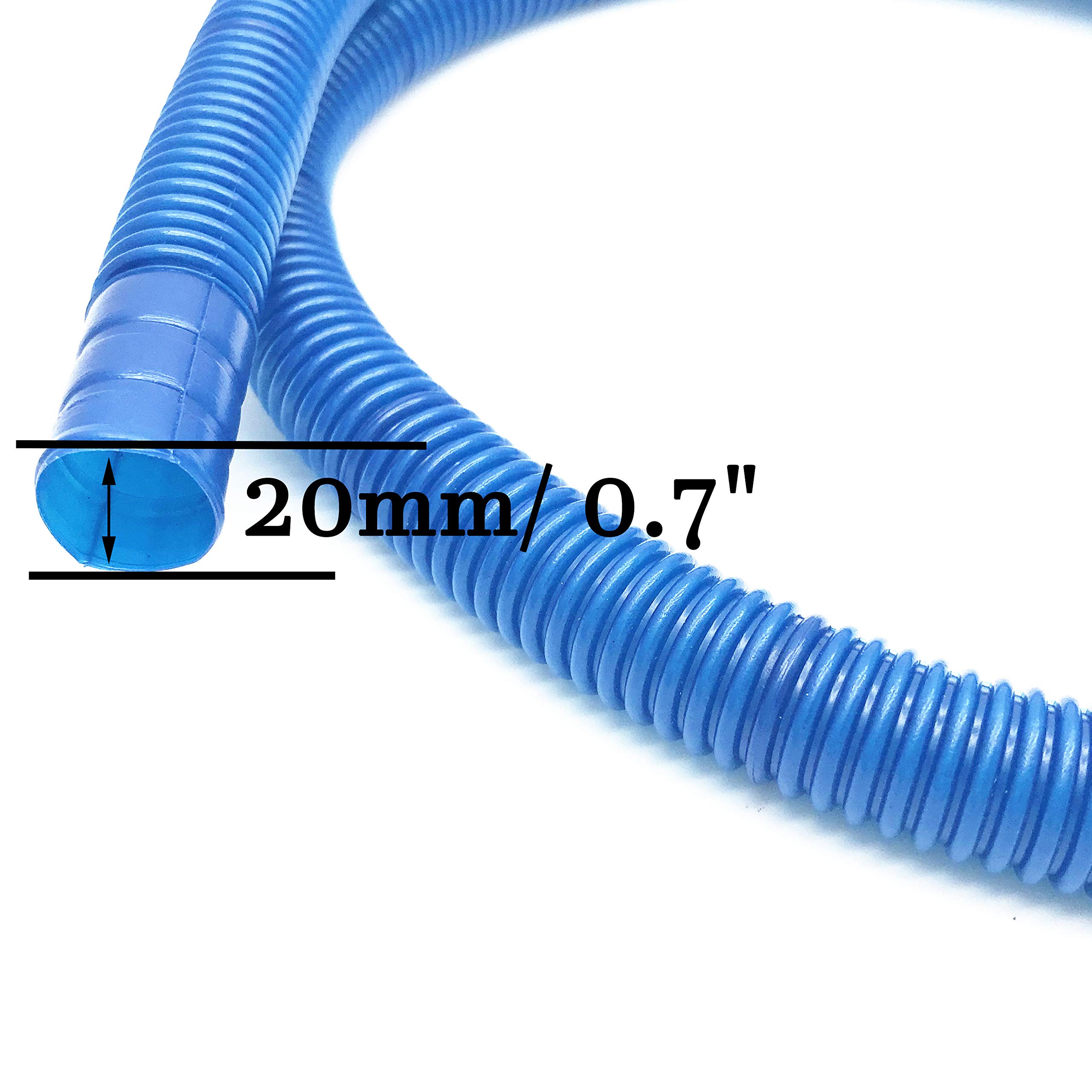 XMHF Flexible Air Conditioner Drain Hose Water Pipe 111cm 3pcs Blue