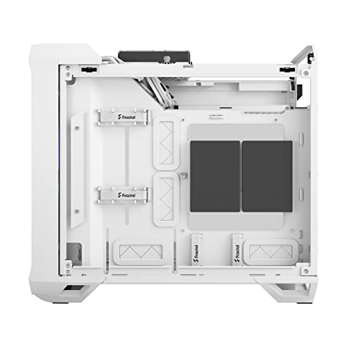 Fractal Design Torrent Nano RGB White - Clear Tint Tempered Glass Side Panel - Open Grille for Maximum air Intake - 180mm RGB PWM Fan Included - Type C - mITX Airflow Mini Tower PC Gaming Case
