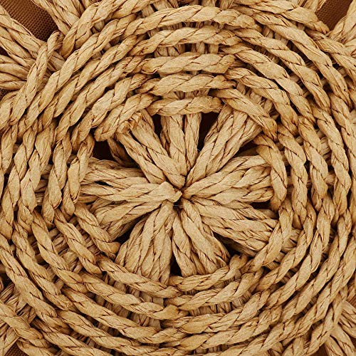 Straw Tote for Women, Crossbody Handwoven Rattan Straw Bag Summer Beach Carrying Shoulder Handbag(Coffee)