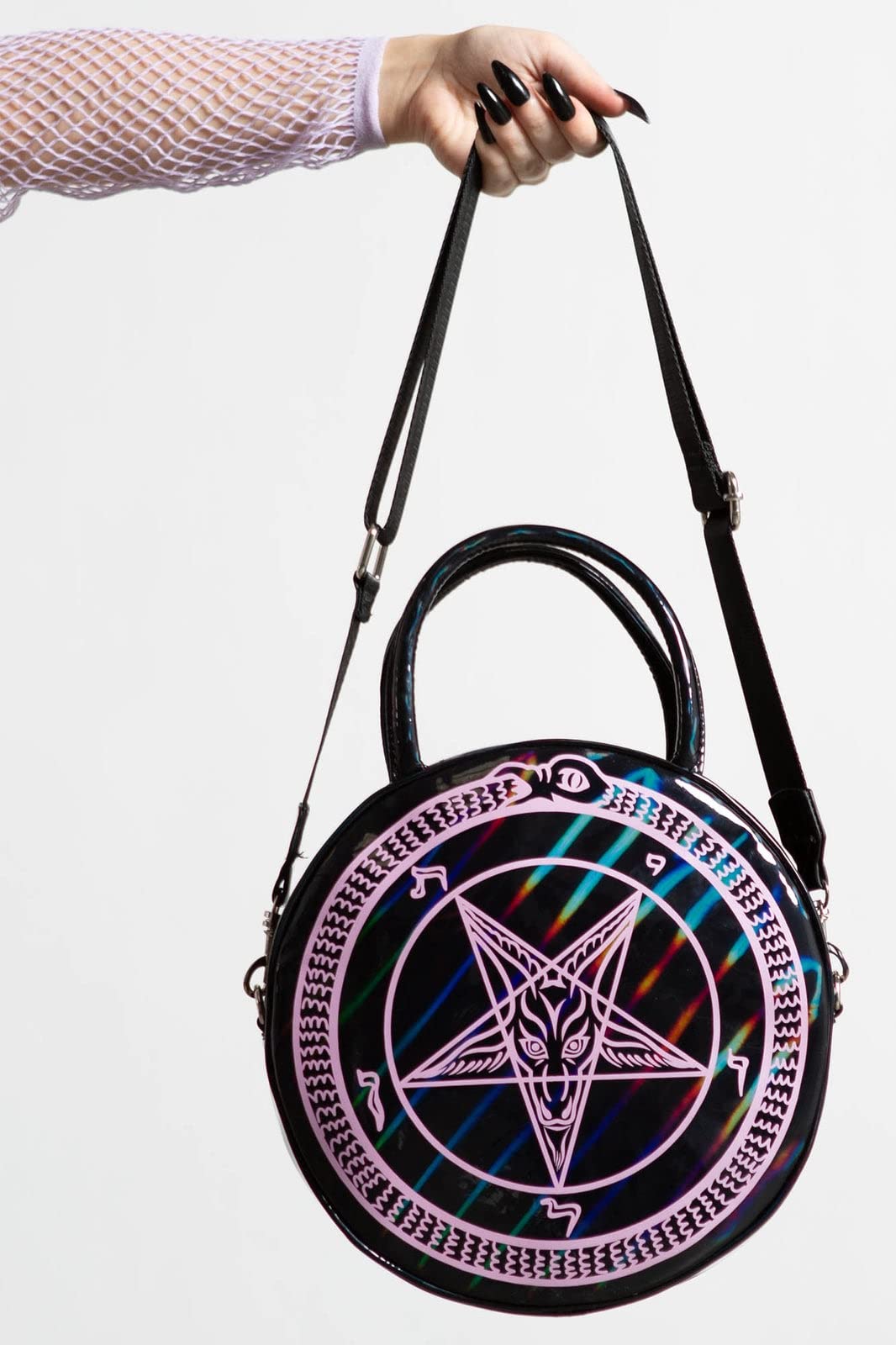Killstar Baby Baphomet Pentagram Holographic Punk Gothic Rave Handbag