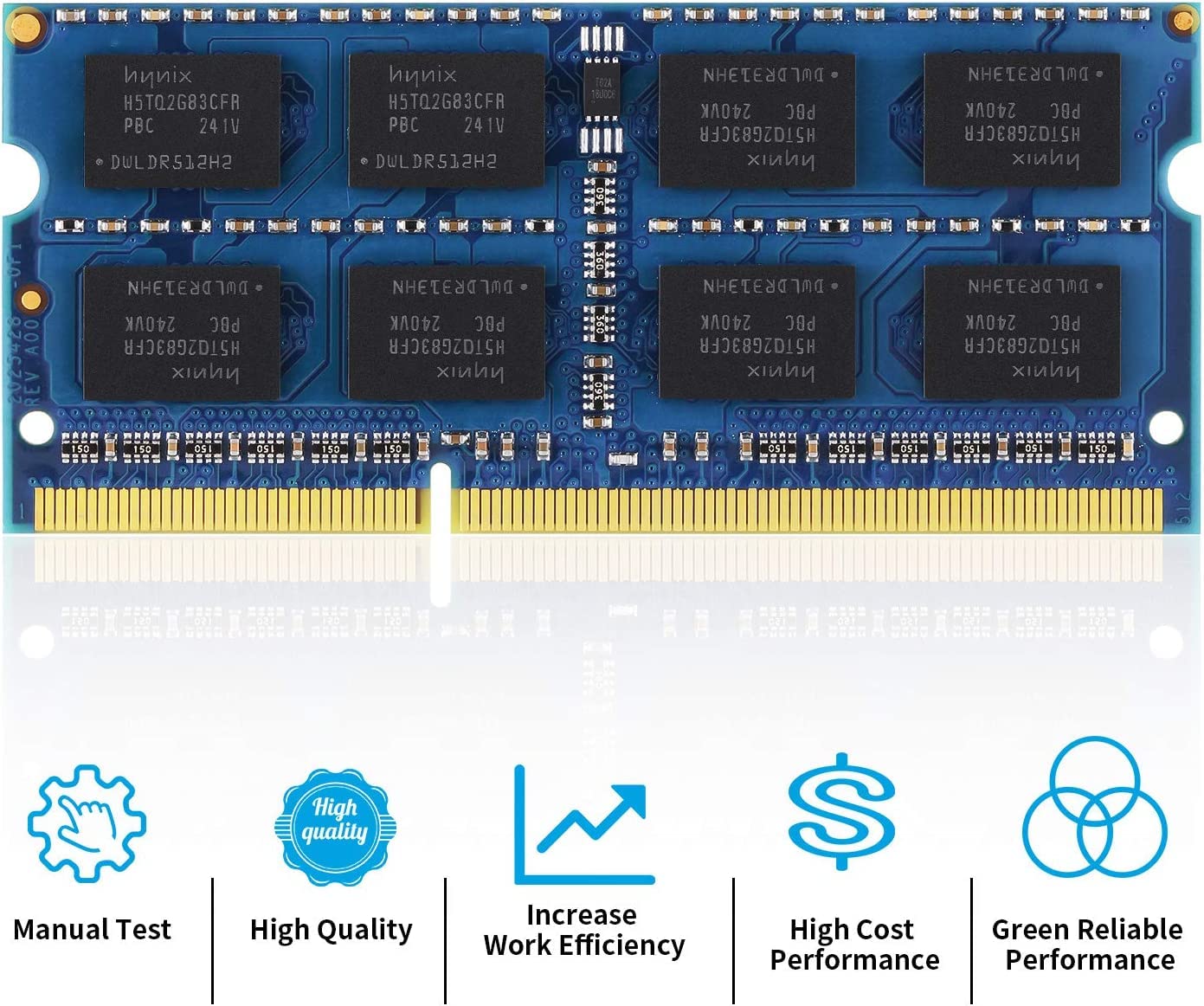 PC3-10600 DDR3 1333 8GB Kit (2x4GB) RAM PC3 10600S 1333MHZ 2Rx8 204-pin 1.5v 4GB Memory Upgrade for Laptop