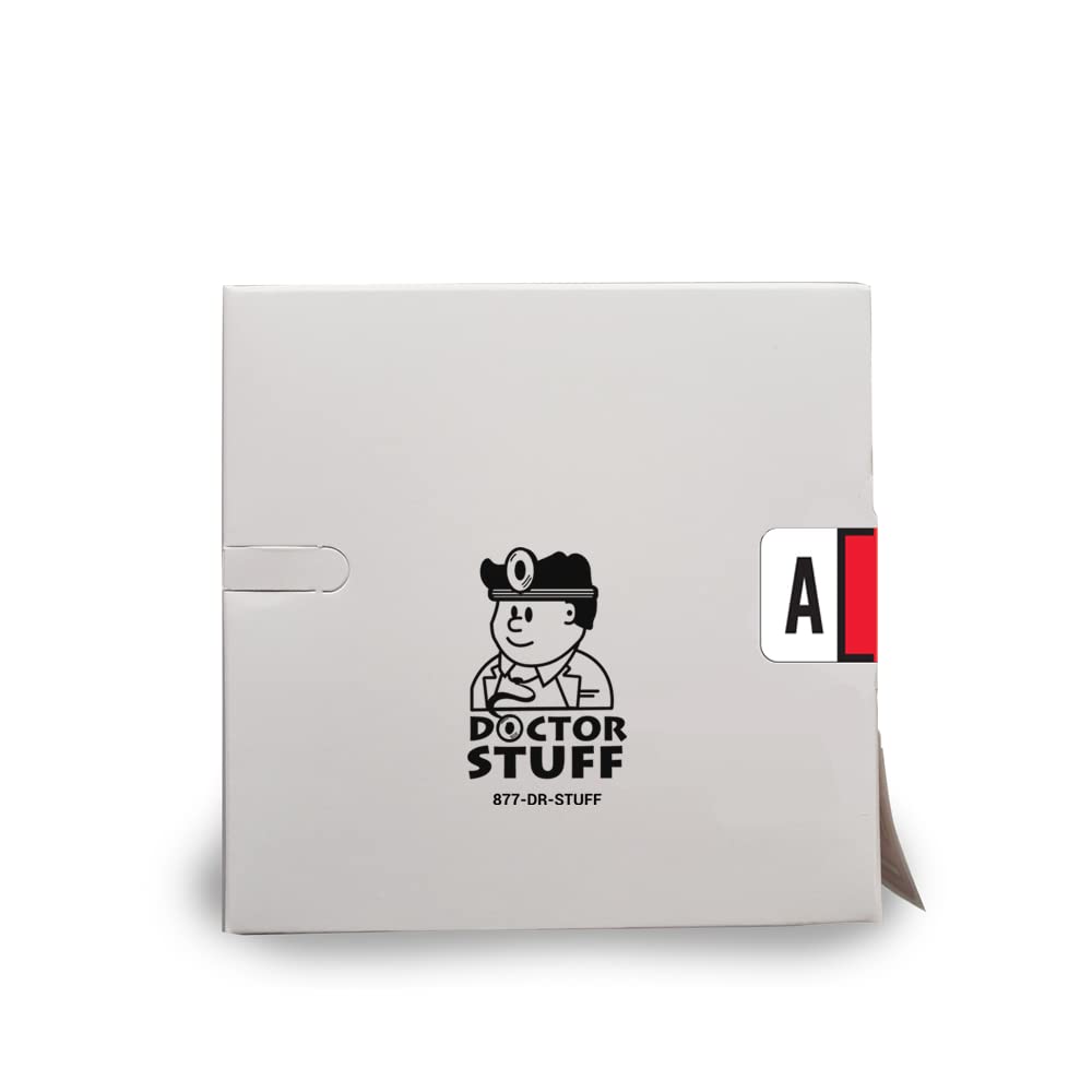 Doctor Stuff - File Folder Labels, Alphabet Letter A, Safeguard 514 - SGAM Series Compatible Alpha Stickers, Red, 15/16" x 1-5/8", 500/Roll
