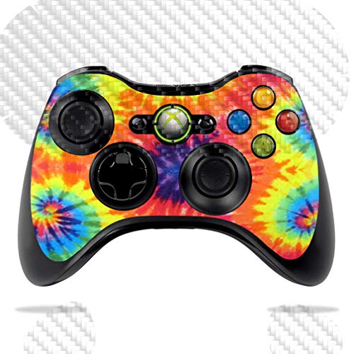 MightySkins Carbon Fiber Skin for Microsoft Xbox 360 Controller - Tie Dye 2 | Protective, Durable Textured Carbon Fiber Finish | Easy to Apply, Remove, and Change Styles | Made in The USA