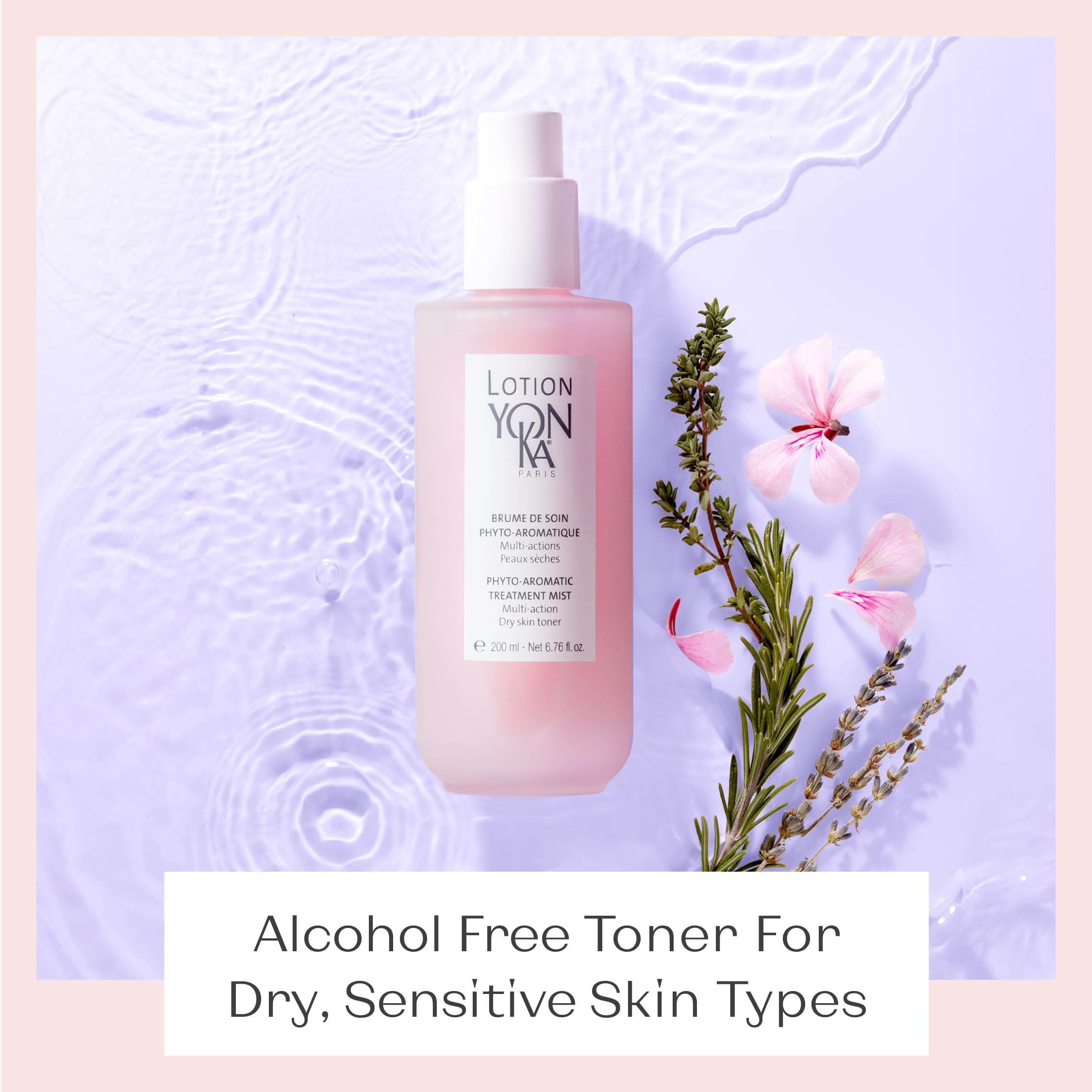 Yonka Lotion PS Hydrating Face Toner (Dry & Sensitive Skin) Daily Face Mist to Refresh and Purify with Quintessence Essential Oils, 6.76 oz