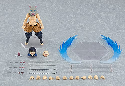 Max Factory Demon Slayer: Kimetsu no Yaiba Inosuke Hashibira Deluxe Figma Action Figure, Multicolor
