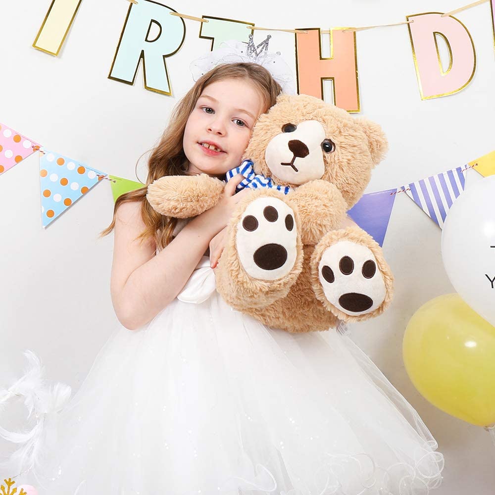 Tezituor 24 Inch Teddy Bear Stuffed Animal, Big Teddy Bear Plush Toys with Scarf, Cute Brown Teddy Bear for Girlfriend Kids