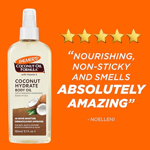 Palmer's Coconut Oil Formula Body Oil, Body Moisturizer with Green Coffee Extract, Bath Oil for Dry Skin, 5.1 Ounces (Spray Cap)