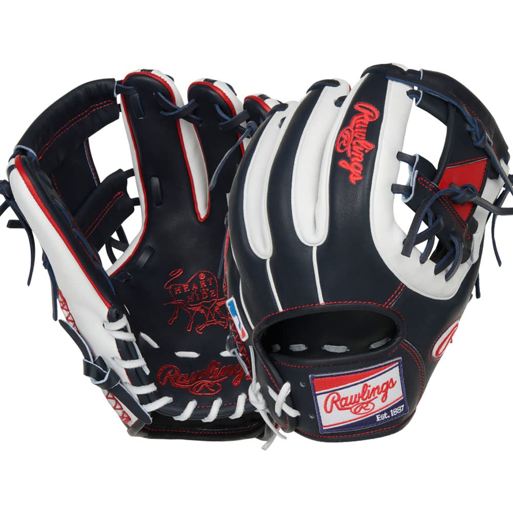 Rawlings Heart of The Hide Color Sync 11.5" Infield Glove Right Hand Throw, Black/Red/White