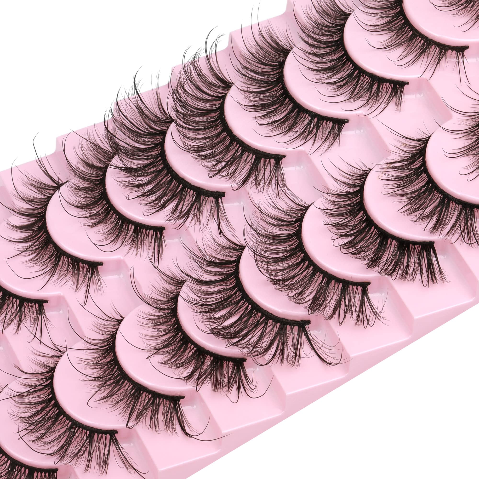 wiwoseo Eyelashes Fairy Fluffy Lashes Wispy Fairy Natural Lashes Peri Styles Natural Wispy Fluffy Eyelashes 3D Effect 16MM Fluffy False Eyelashes 5 Styles Mixed 10 Pairs Pack