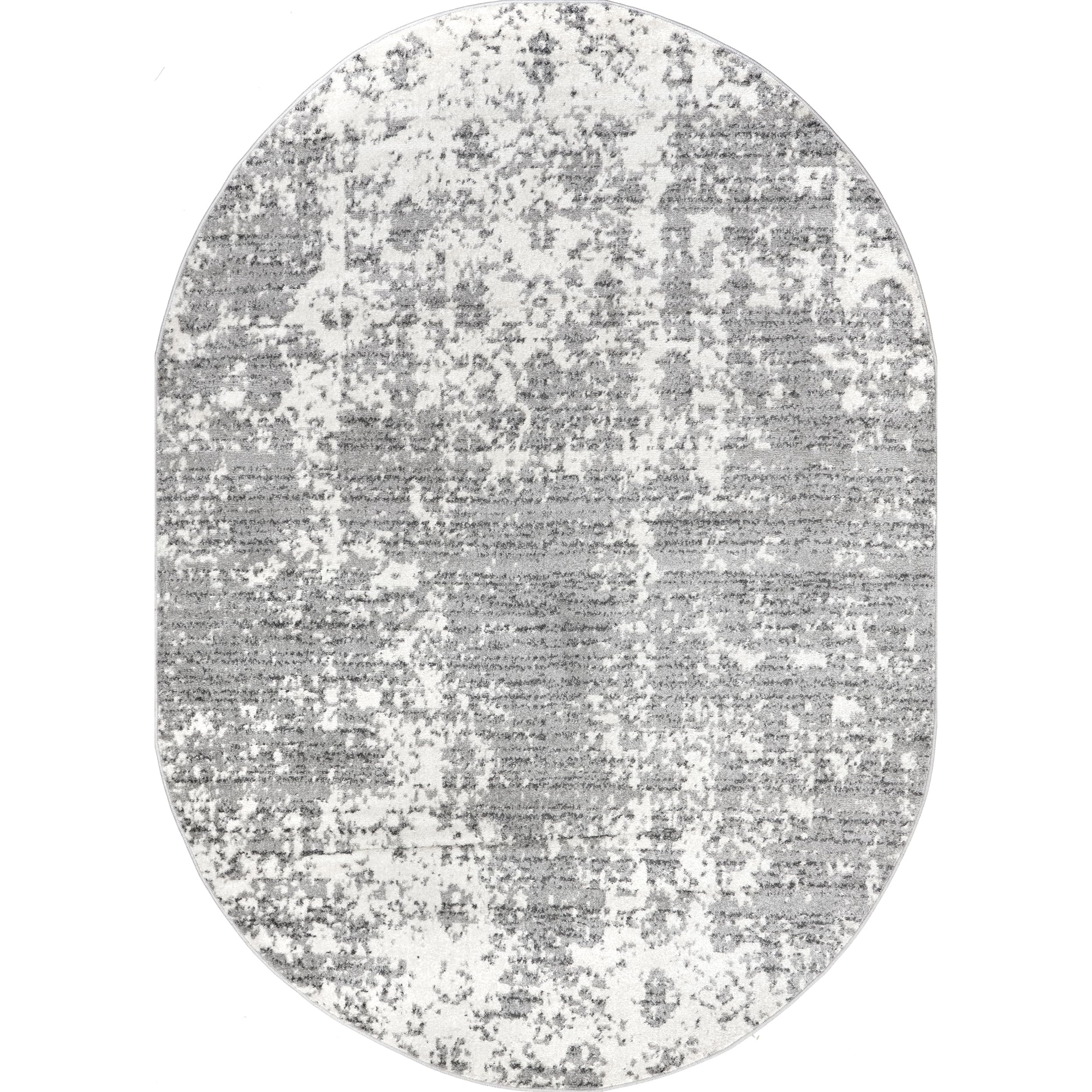 nuLOOM Deedra Modern Abstract Area Rug - Oval 3x5 Accent Rug Modern/Contemporary Grey/Ivory Rugs for Living Room Bedroom Dining Room Entryway Kitchen