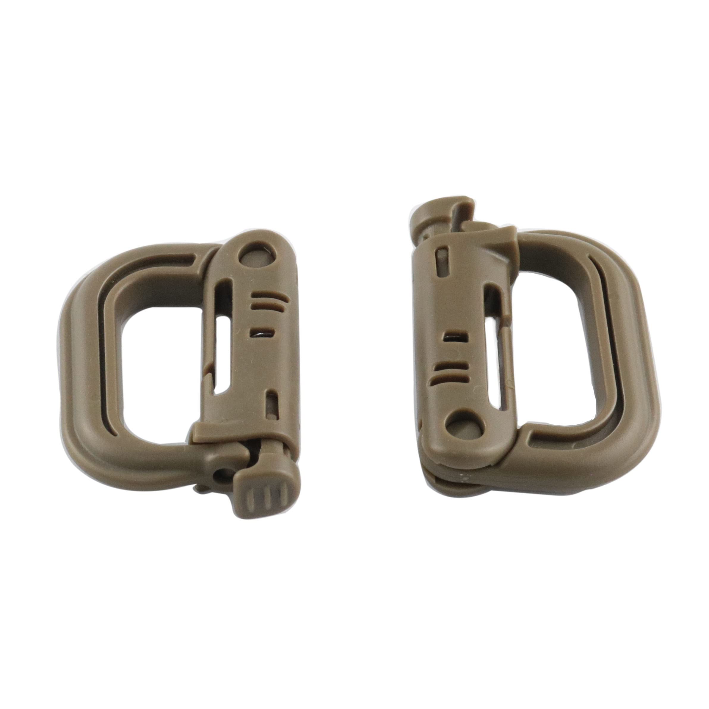 HSCGIN D-Ring 6PCS Gray Plastic Snap D-Ring Clip Keyring Locking Ring Locking Hanging Hook Multipurpose Gear Clip for Molle Webbing