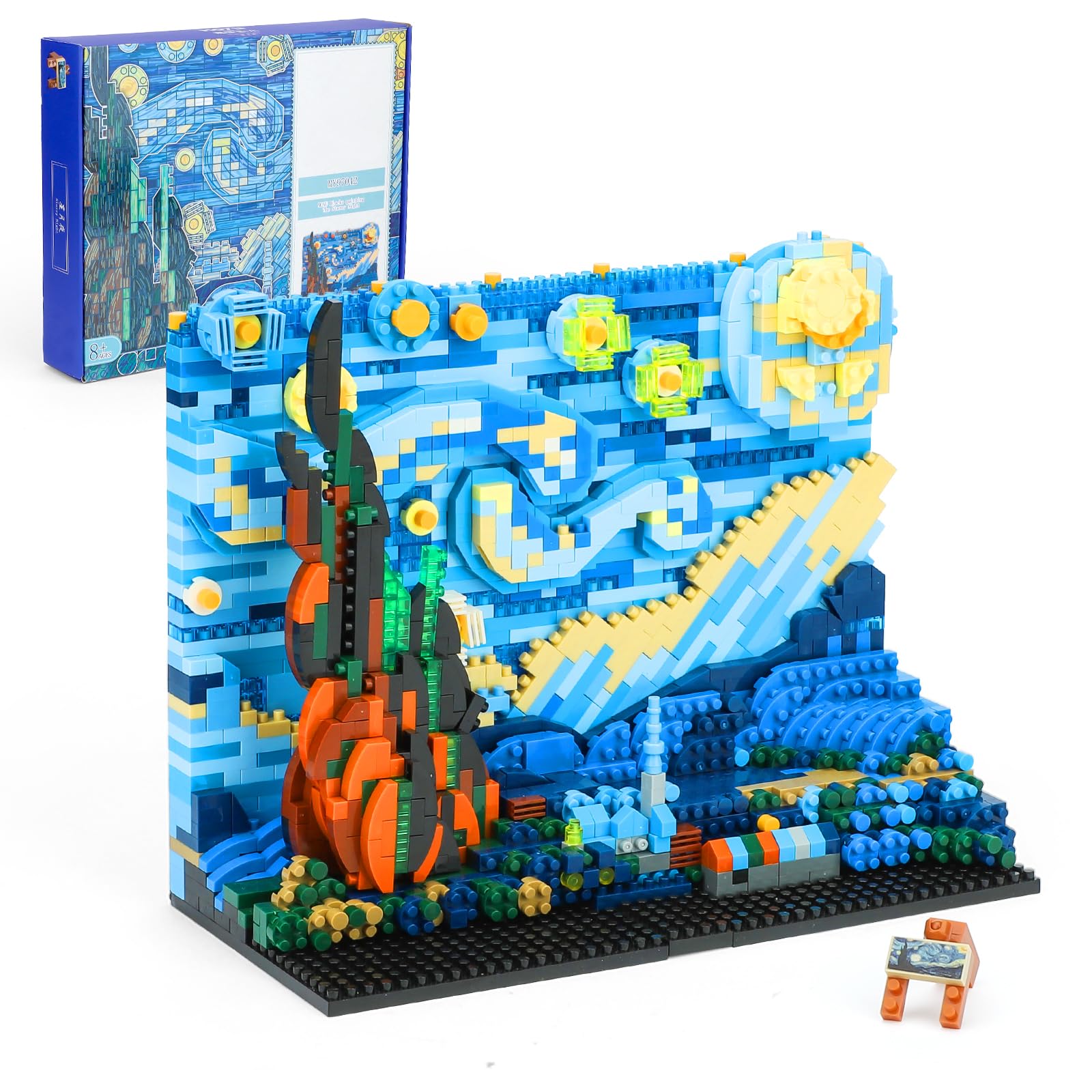 YEECHAO The Starry Night Building Set for Adults, Vincent Van Gogh Micro Mini Building Blocks for Display, Ideas Art Project for Home Decor (1858 PCS)