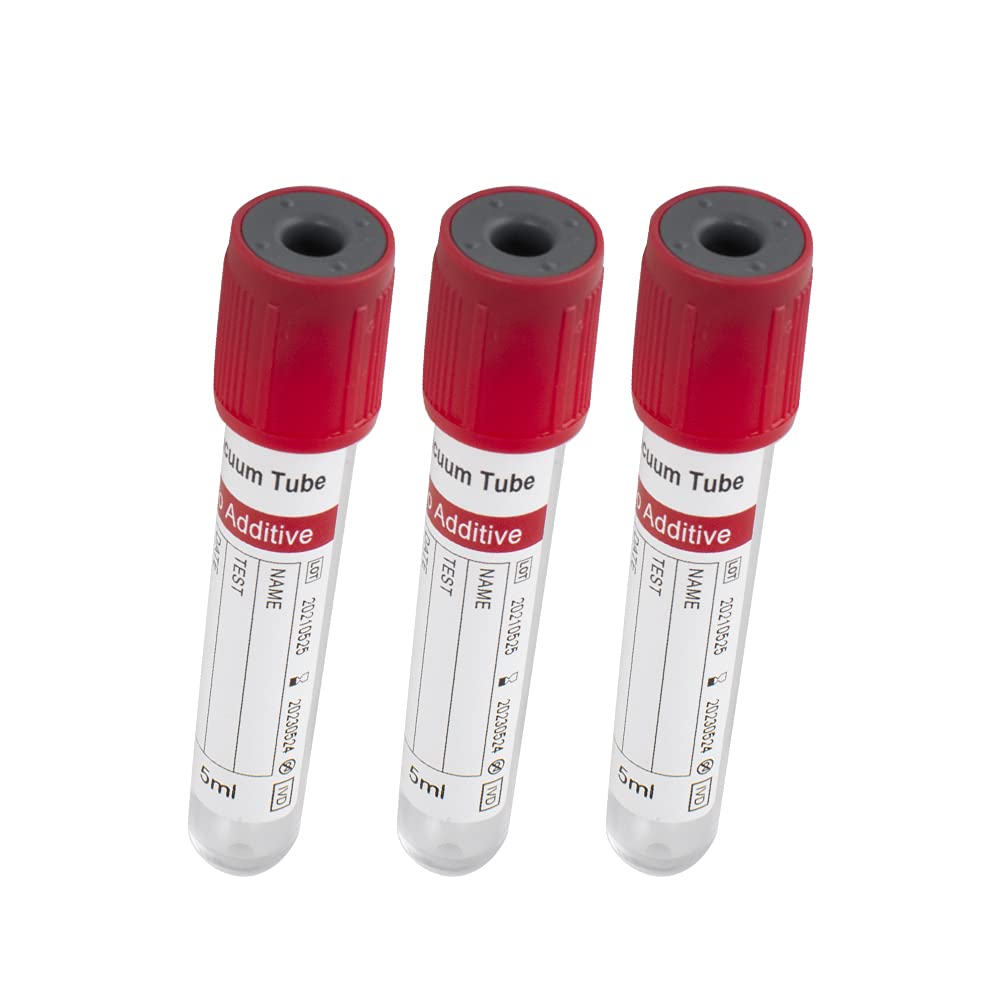 Veterinary Lab Vacuum Collection Tubes, 12 x 75mm, 5mL, 100pcs, Pet Supplies