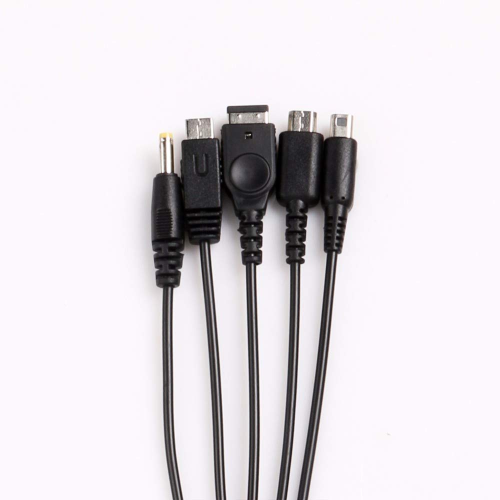 Skywin 5 in 1 USB Charger Cable for Nintendo - Multi System Nintendo DSi Charger Cable Compatible with Nintendo NDS Lite, Wii U, 3DS, 2DS, PSP 1000, 2000, 3000, GBA SP - Charge All with One Cord