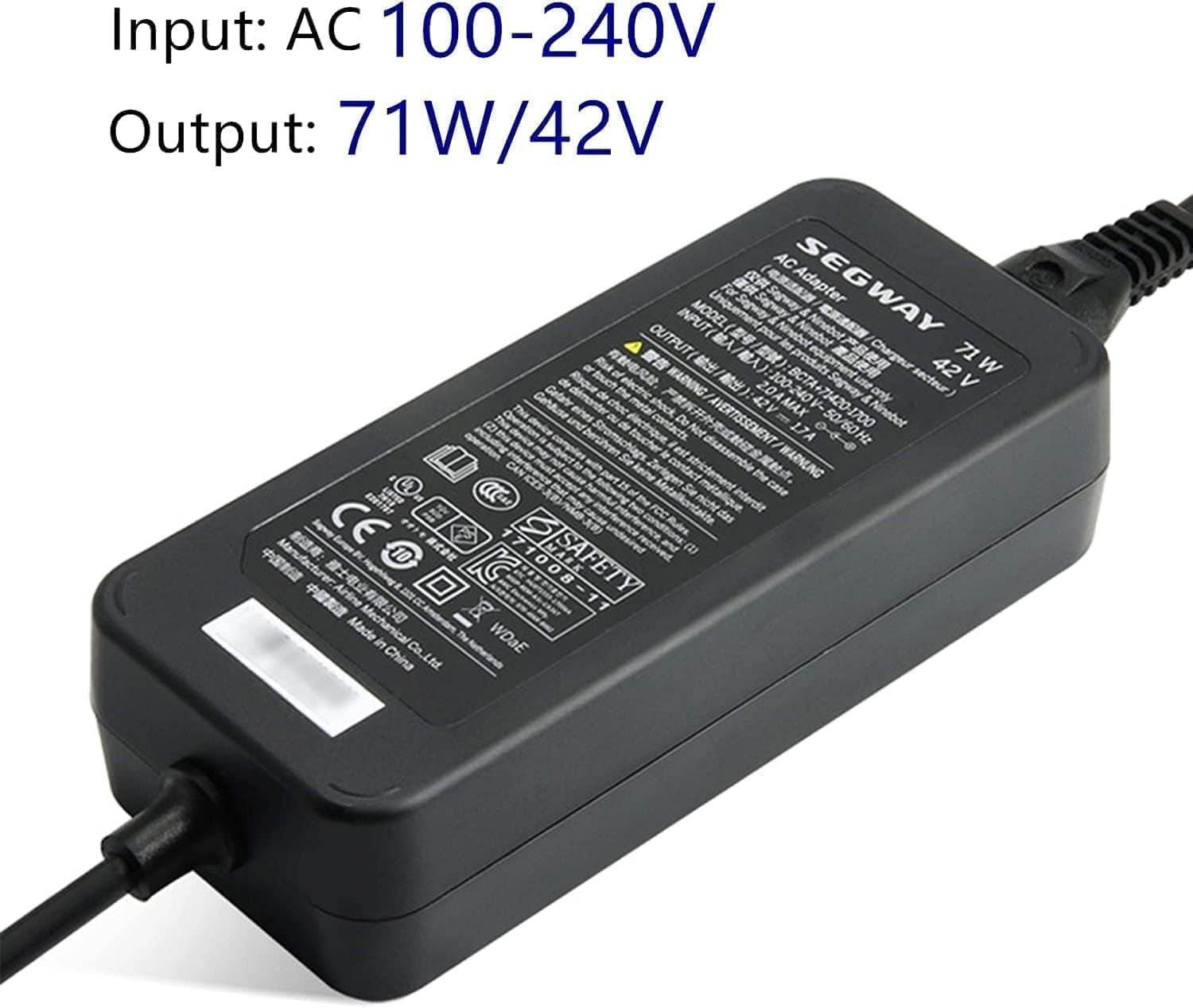 OEM Genuine 42V 1.7A 71W AC/DC Adapter Charger for Xiaomi Mi Essential 1S Pro 2 Pro2 DDHBC08NEB DDHBC05NEB DDHBC02NEB DDHBC11NEB 36V Li-ion Battery Electric Scooter 25702 FBC4022GL FBC4091GL FBC4025GL
