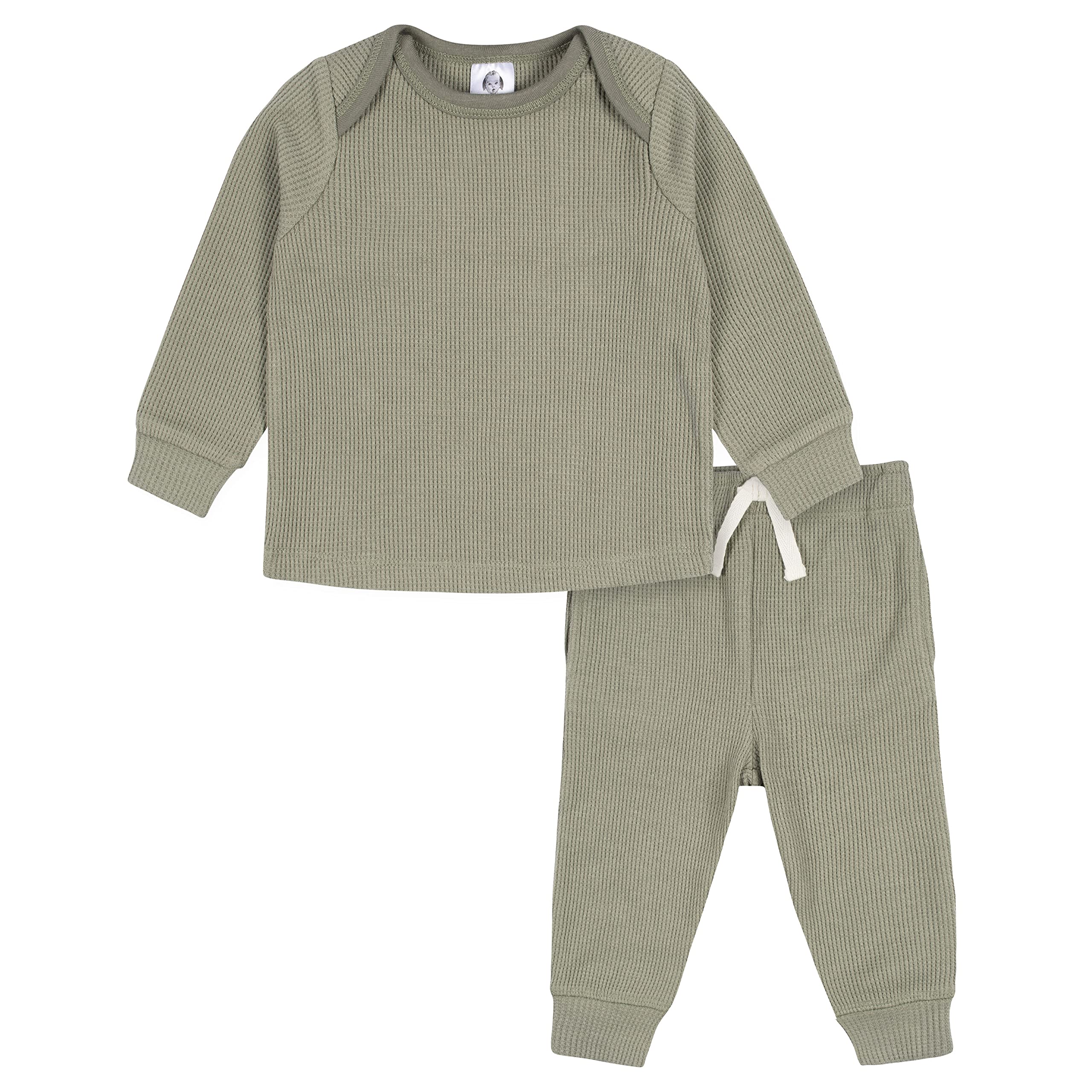 Gerber Baby Boys Toddler 2-piece Long Sleeve Tee & Pull-on Jogger Set, Blue Dinos, 3T US