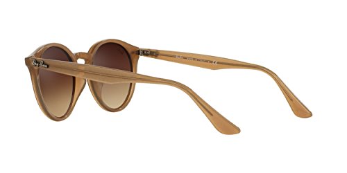 Ray-Ban RB2180F Low Bridge Fit Round Sunglasses, Turtledove/Brown Gradient, 49 mm