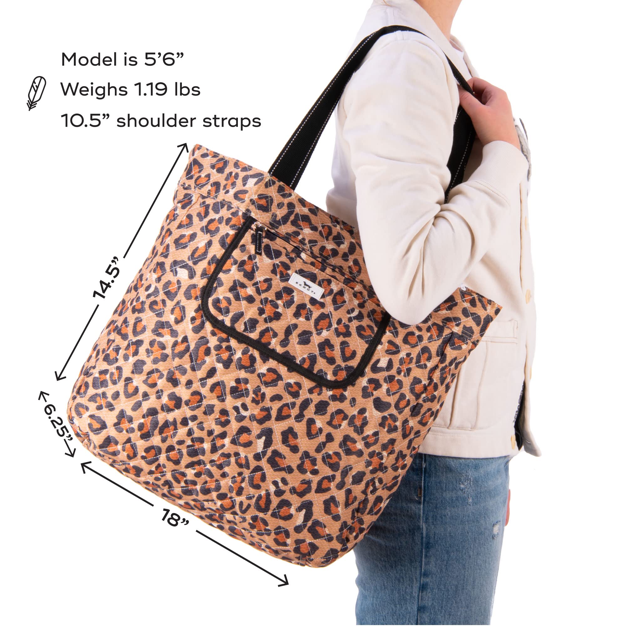 SCOUT Quilt Trip - Tall, Quilted, Open-Top Shoulder Bag with Pockets and Crossbody Strap, Travel, Work, Teacher, Carry-On Bag