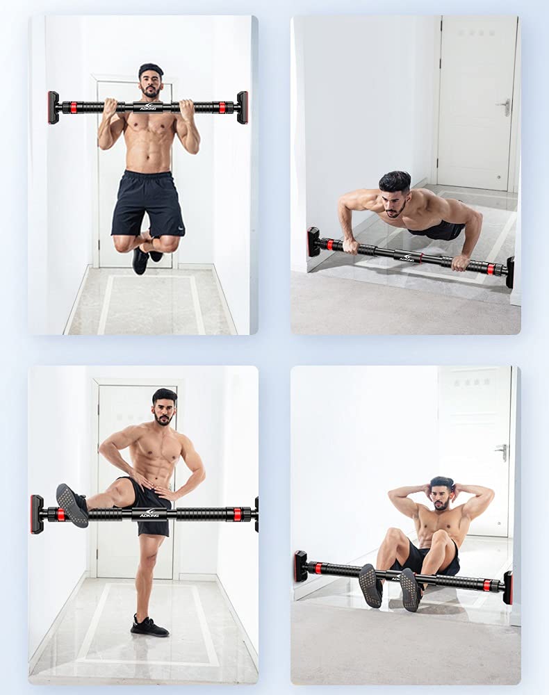 LUYIYI Home Pulling Bar, Adjustable Stainless Steel Fitness Equipment, Gym Bar, Extended Base, Horizontal Bars (Size : 85-115 cm)