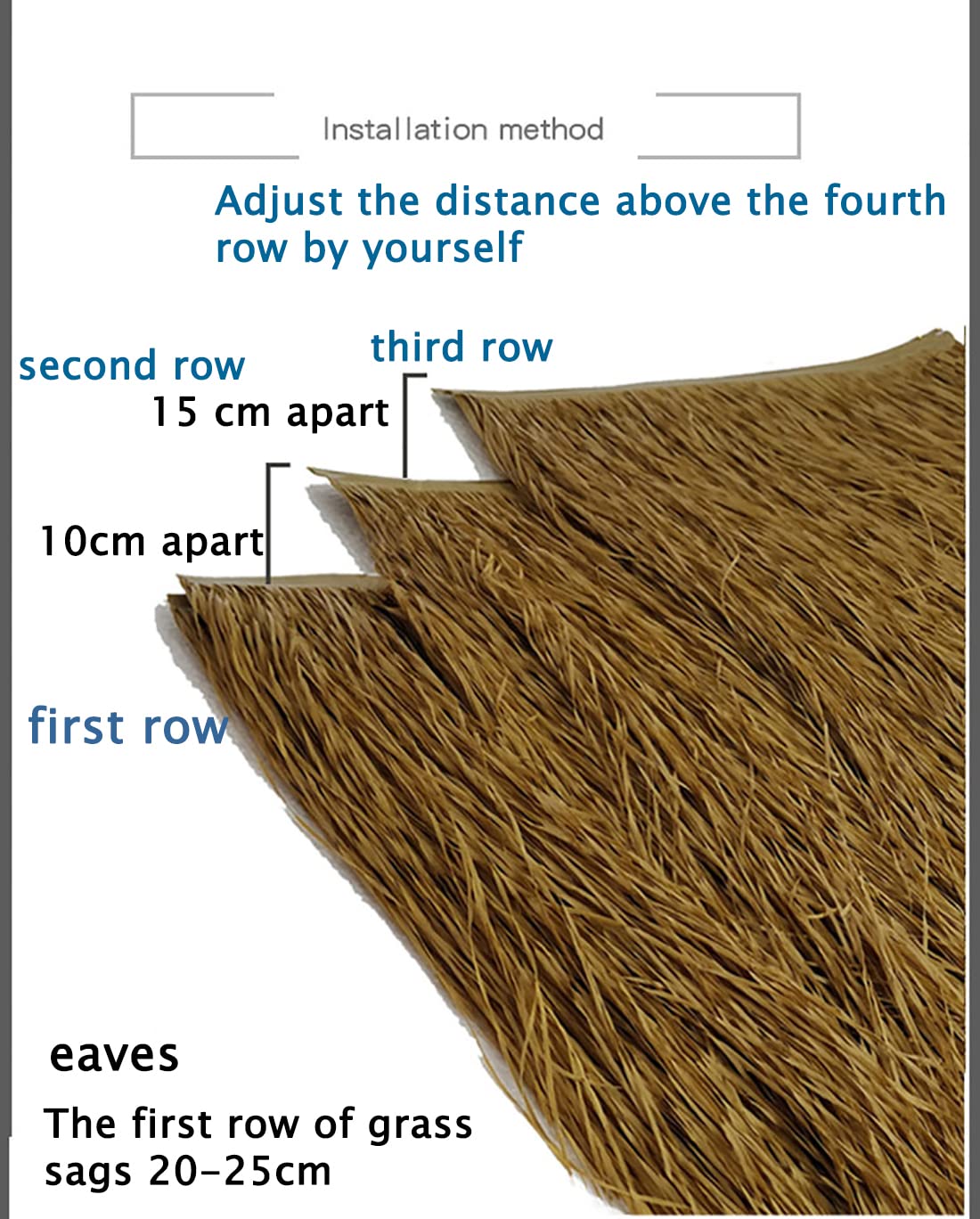 SHAZHU Duck Blind Grass Tiki Straw Roof 47x50cm Artificial Thatch Mexican Tiki Hut Palm Thatch Rolls for Tiki Umbrella Covers Mini Bar Palapa Thatch Roofs(Size:10pcs)