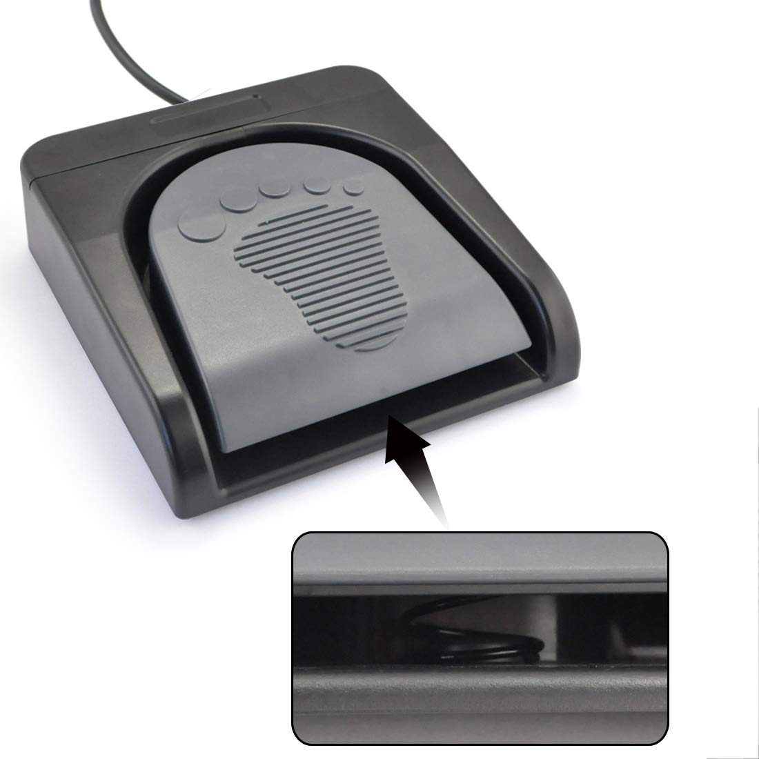iKKEGOL Upgraded USB Single Foot Pedal Switch Control One Key Footswitch Program Customized Computer Keyboard Mouse Game Action HID (Black)