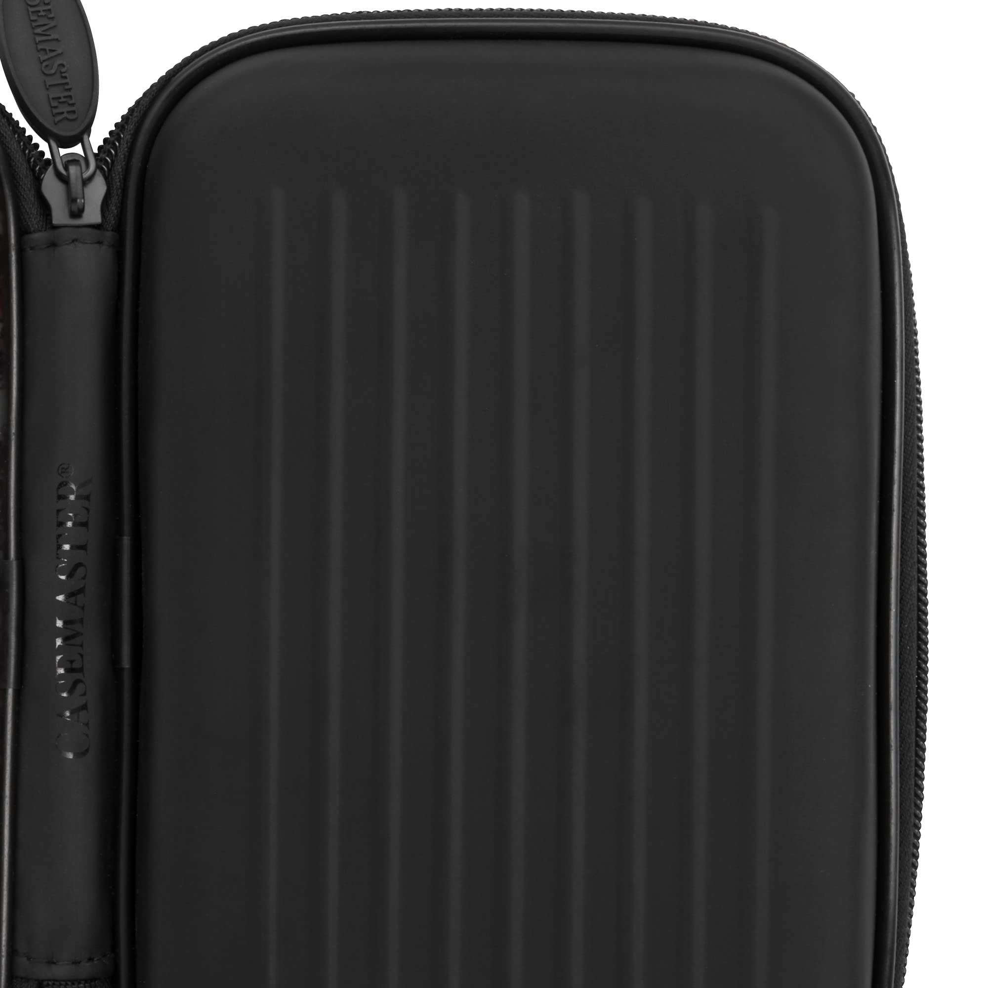 Casemaster Sentry 6 Dart Case Slim, Holds Extra Accessories, Tips, Shafts and Flights, Compatible with Steel Tip and Soft Tip Darts, Impact & Water Resistant TacTech Shell, Blue Zipper