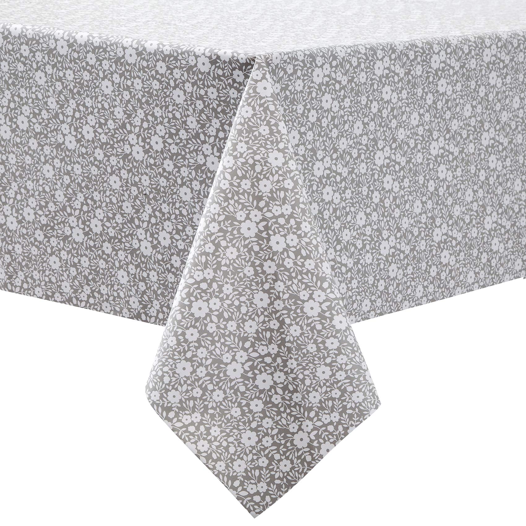 JADD Rectangle Waterproof Vinyl Tablecloth,Heavy Duty Oil Proof Spill Proof Beige Flower PVC Tablecloth, Wipeable Plastic Table Cover for Dinner, Kitchen,Indoor and Outdoor,(Beige Flower,54" x 84")