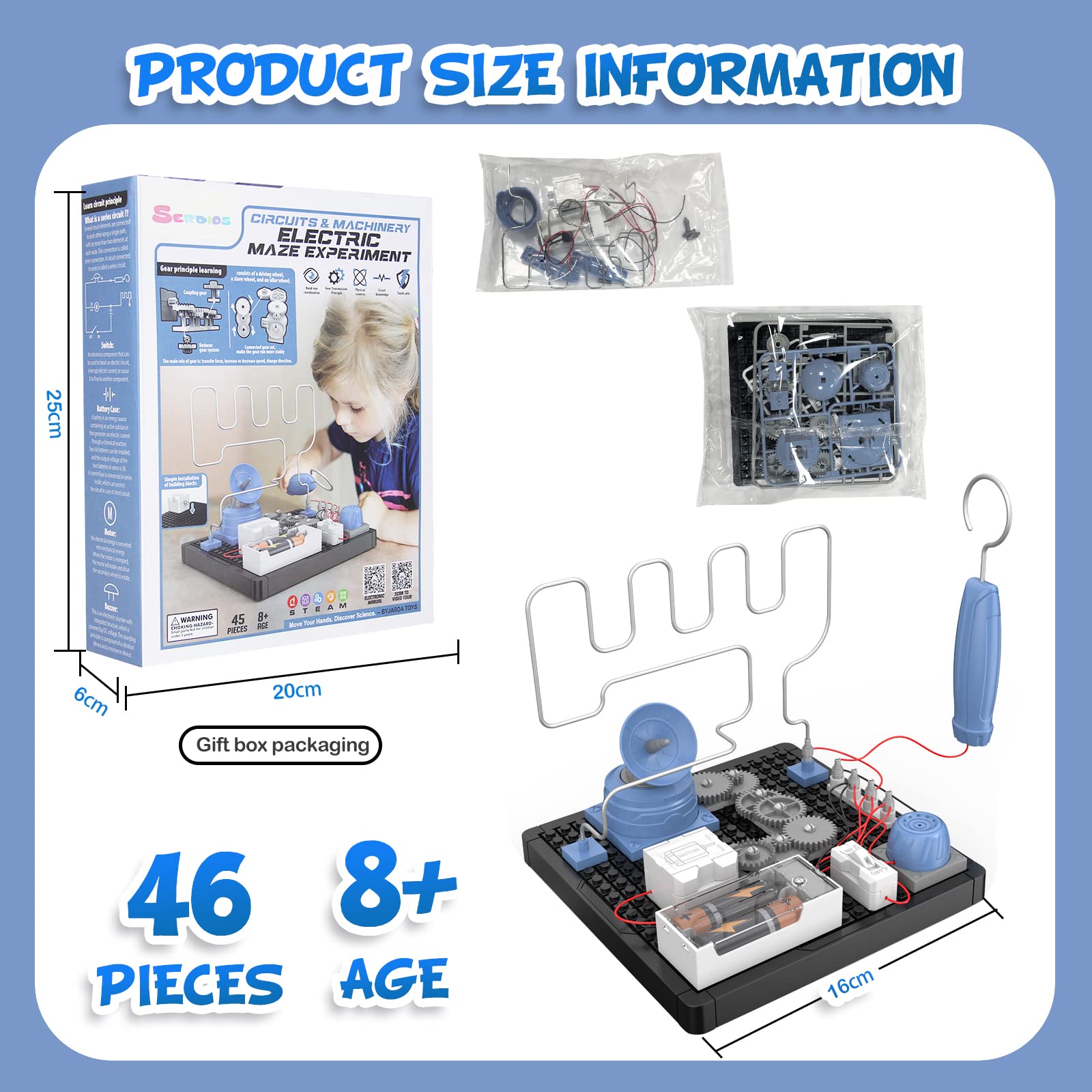 Serdios STEM Toys,Electrical Maze Science Kit,Exploration Kit for Circuit and Gear Principles,Electronics Building Kit for Kids Ages 8+,Educational Learning Scientific Tool for 8+ Years Old Kids Gift.