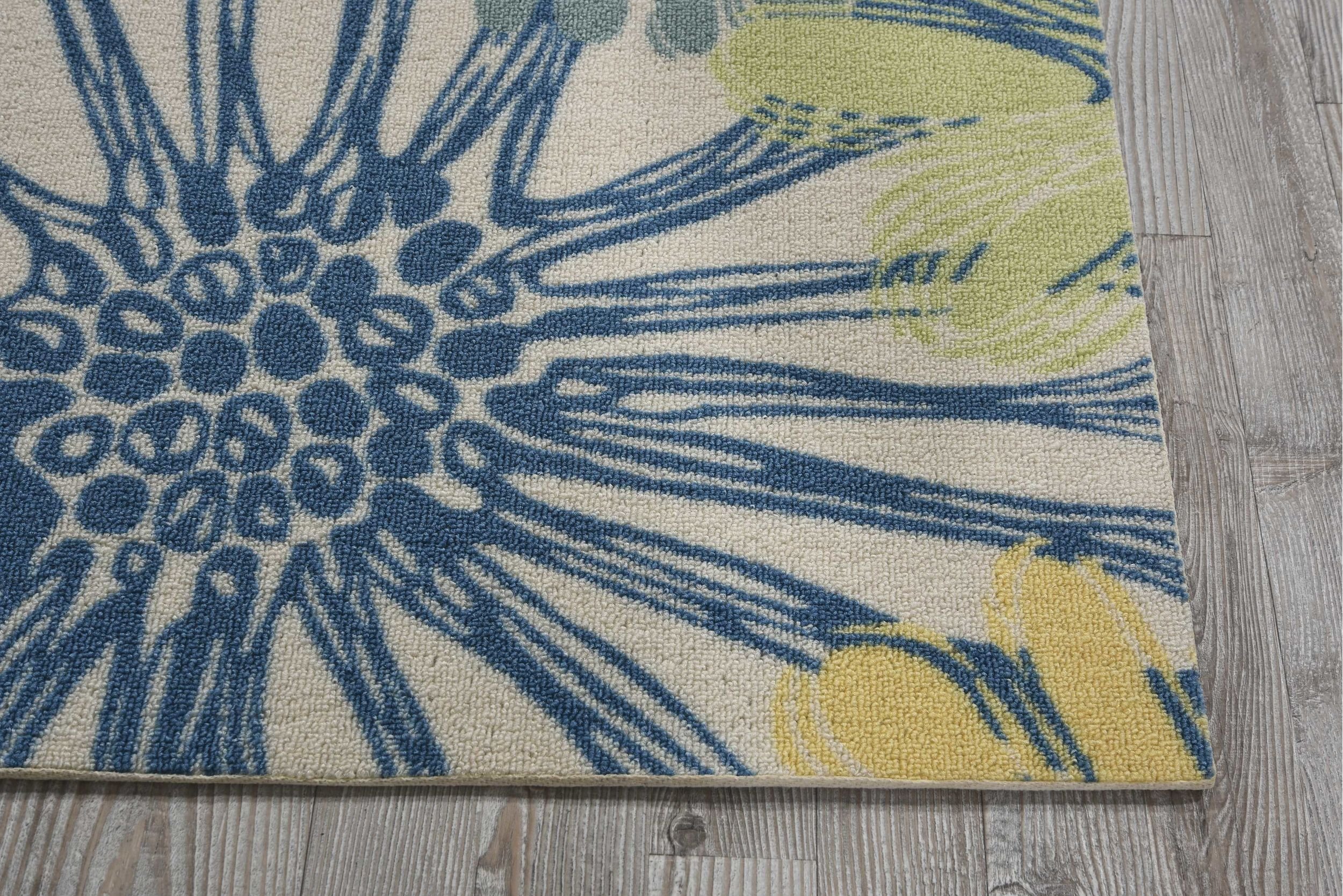 Nourison Home & Garden Indoor/Outdoor Blue 2'3" x 3'9" Area -Rug, Easy -Cleaning, Non Shedding, Bed Room, Living Room, Dining Room, Kitchen (2x4)