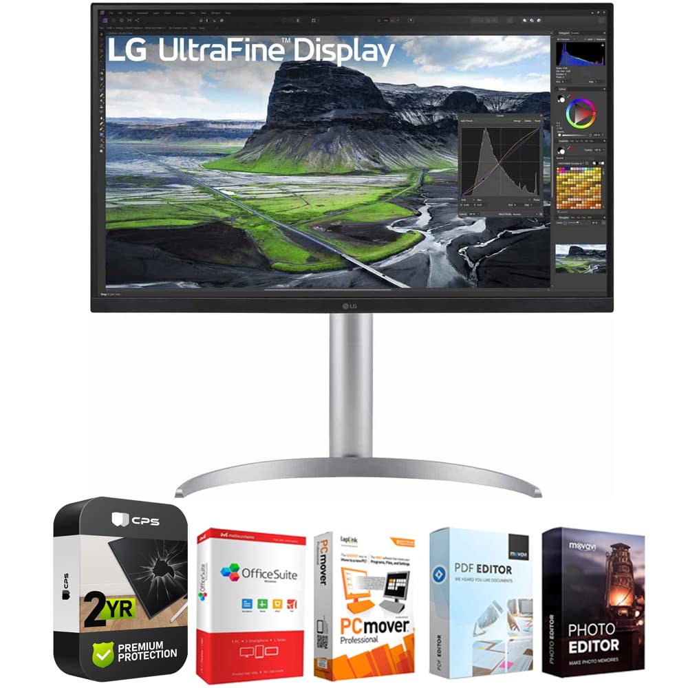 LG 27UQ850-W 27" Ultrafine UHD 4K Nano IPS Monitor with VESA DisplayHDR 400 Bundle with Elite Suite 18 Software + 2 Year Protection Warranty