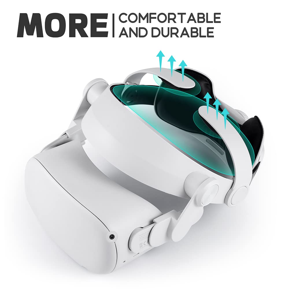 Head Strap Compatible with Oculus Quest 2 Elite, Soft Foam VR Head Strap Replacement, Lightweight and Adjustable Accessories, Enhanced Support and Comfort in VR Headset