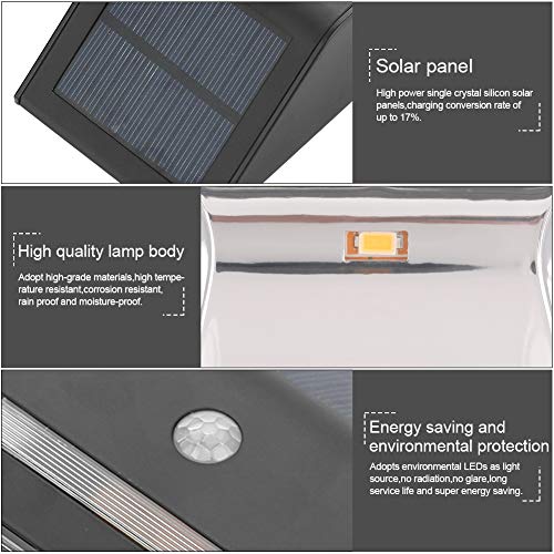 Solar Power LED PIR Motion Sensor Solar Powered Lights, Outdoor Waterproof Path Wall Lamp Home Garden Security Lamps for Driveway, Yard, Garden, Patio