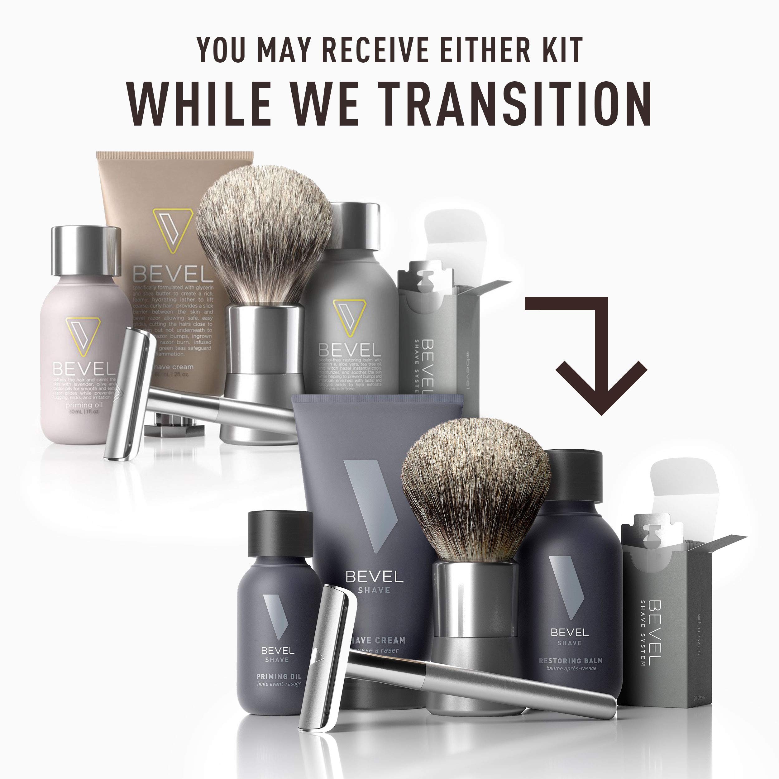 Shaving Kit for Men by Bevel - Starter Shave Kit, Includes Safety Razor, Shaving Brush, Shave Creams, Oil, Balm and 20 Blades. Clinically Tested to Help Prevent Razor Bumps