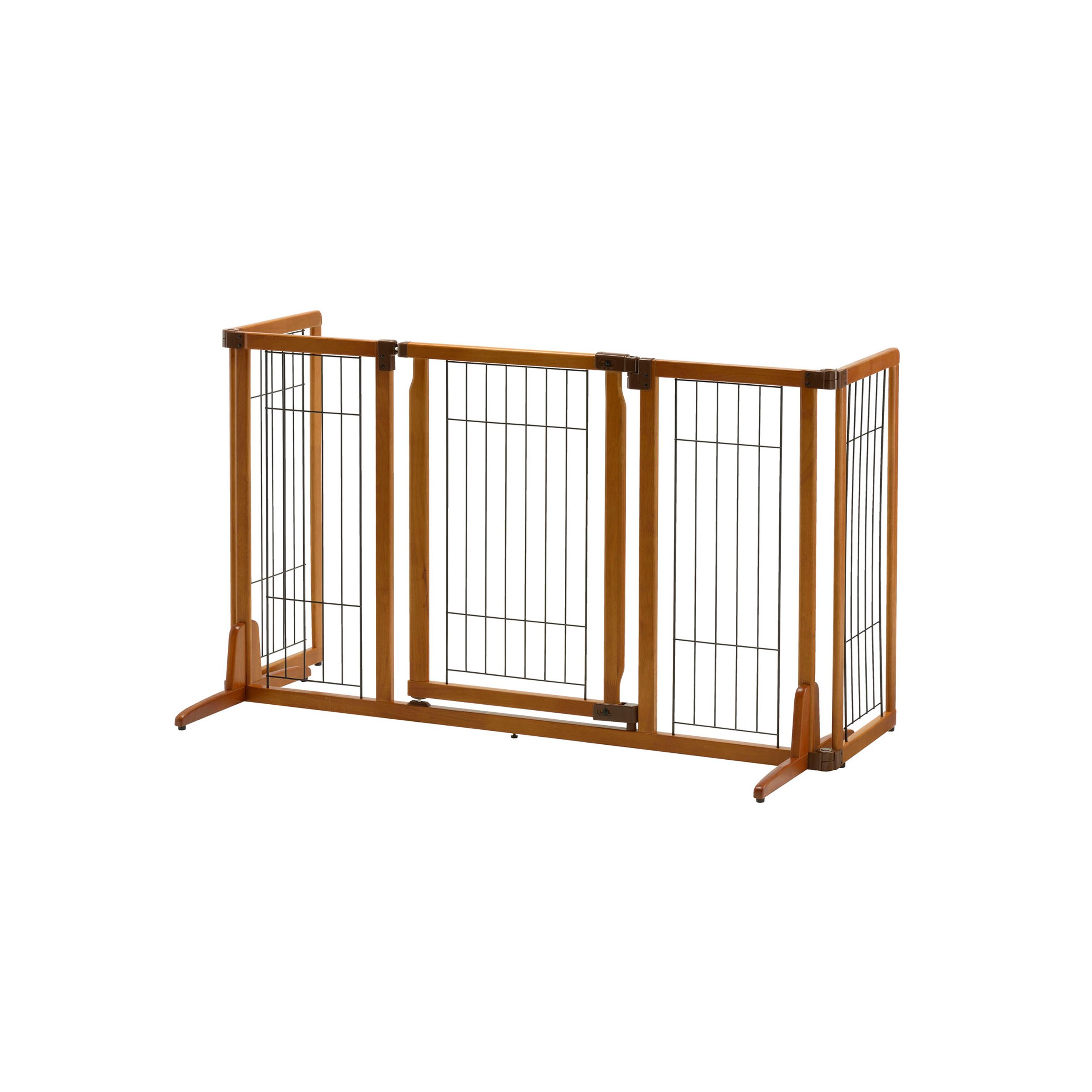 Richell Wide Premium Plus Freestanding Pet Gate with Door, 55" to 84" Wide Dog Gate